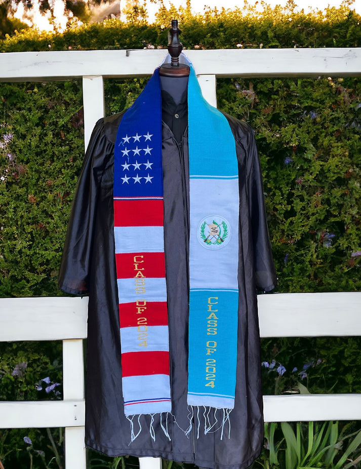 Guatemala/American Graduation Stole Class of 2024 – Kika’s Artesanal